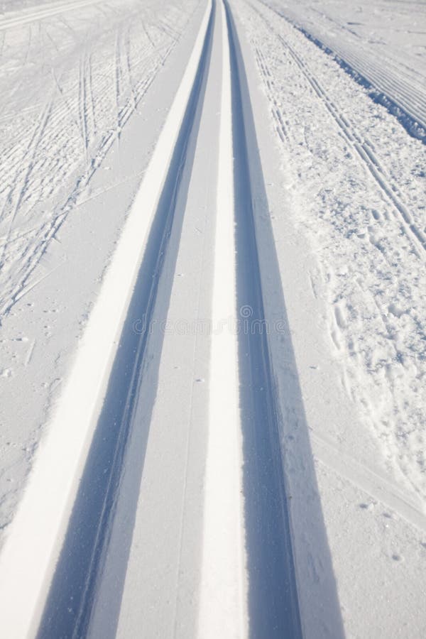 Cross Country Skiing Tracks Stock Photo - Image of frost, nature: 23754602