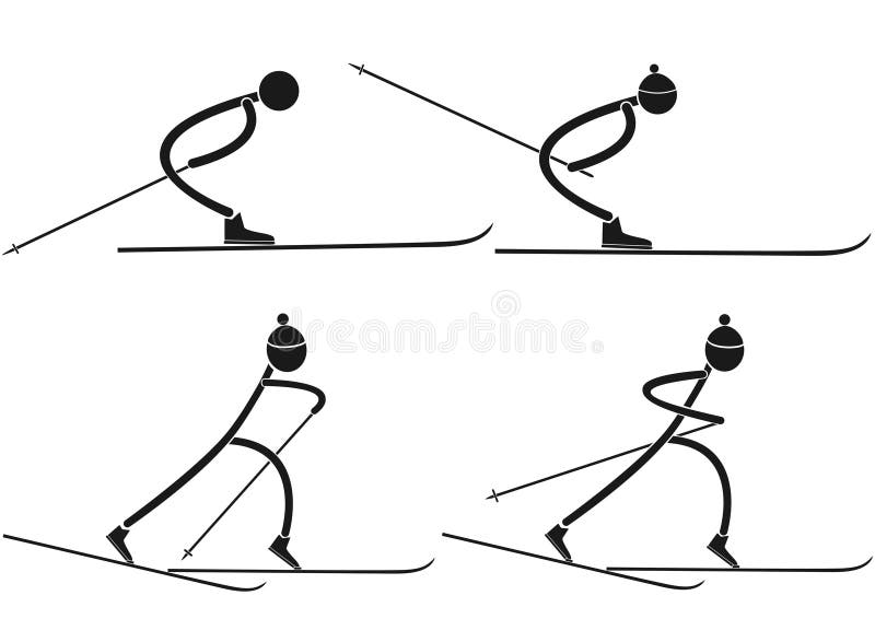 Cross country skiing stock vector. Illustration of sign - 48546150