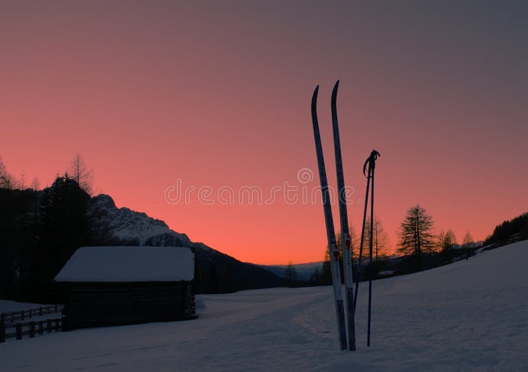 Cross country at sunset stock photo. Image of purple - 14268844