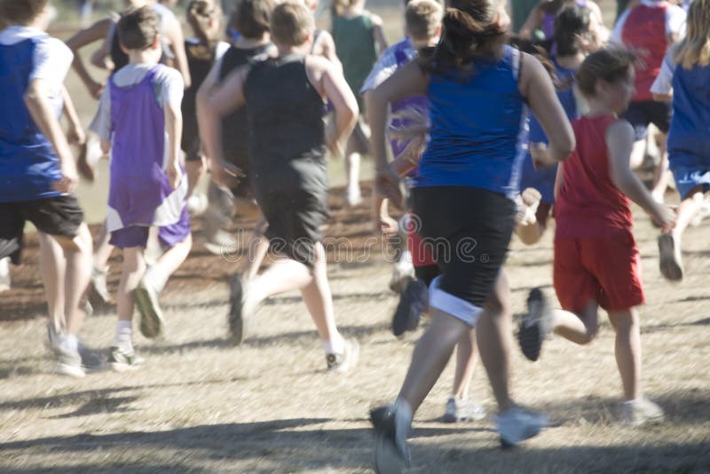 Cross Country Team Runners Leaving the Starting Line Stock Image ...