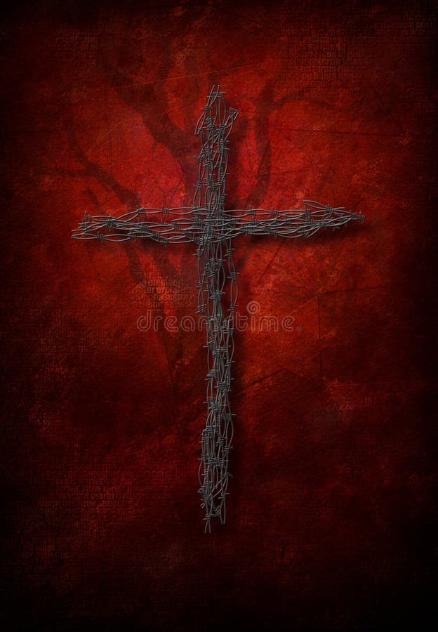 Crossed Barbed Wires on White Background Stock Illustration ...