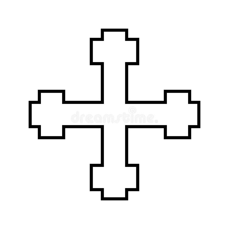 Cross Crosslet Icon, Christian Cross Symbol Stock Vector - Illustration ...