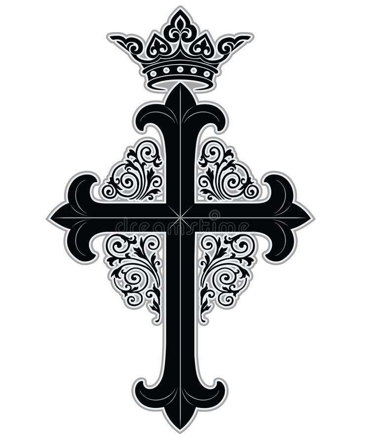 Christian Cross and Thorn Crown Stock Vector - Illustration of icon ...