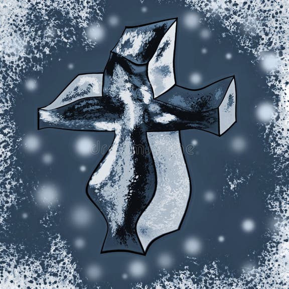 Abstract Gray Cross on the 3d Background Stock Illustration ...