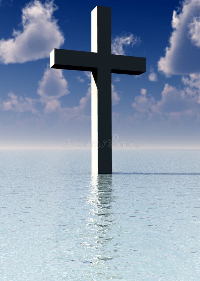 The Cross In Daytime Water 8 Stock Illustration - Illustration of ...