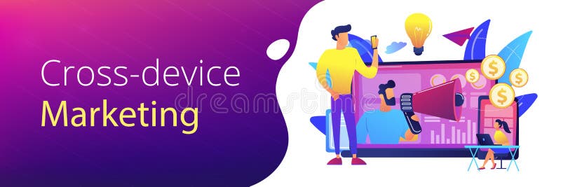Cross-device Marketing Concept Banner Header. Stock Vector - Illustration of advertiser ...