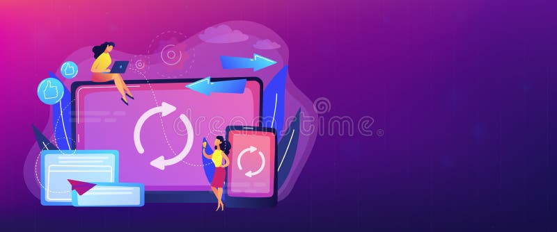 Cross-device Syncing Concept Banner Header. Stock Vector - Illustration ...