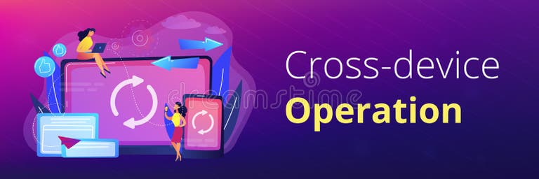 Cross-device Syncing Concept Banner Header. Stock Vector - Illustration ...