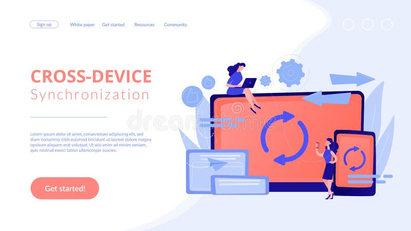 Cross-device Syncing Concept Landing Page. Stock Vector - Illustration ...