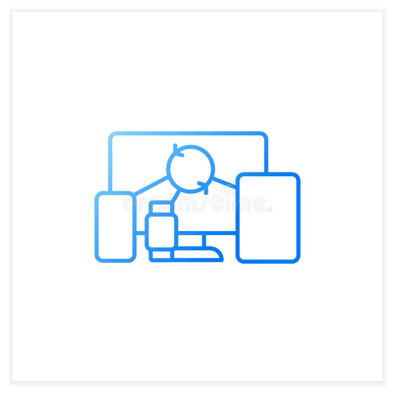 Cross Device Syncing Gradient Icon Stock Vector - Illustration of ...