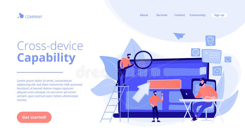 Cross-device Tracking Concept Landing Page. Stock Vector - Illustration ...