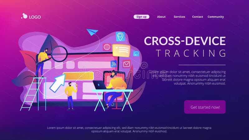 Cross-device Tracking Concept Landing Page. Stock Vector - Illustration ...