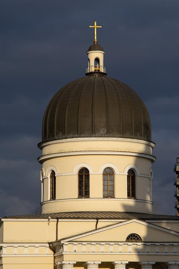 Cross on the Dome of the Temple Stock Photo - Image of spire, landmark ...