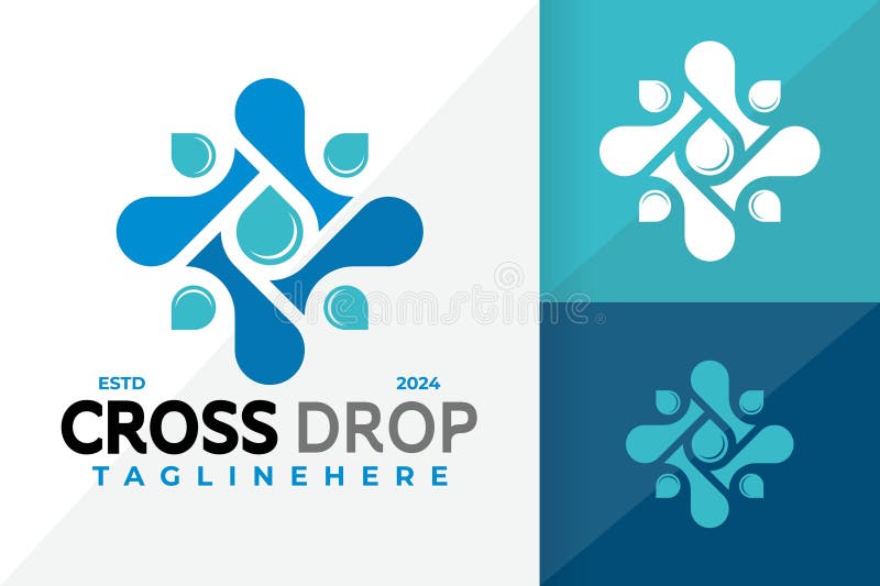 Cross Drop Logo Icon Vector Design Illustration Stock Vector ...