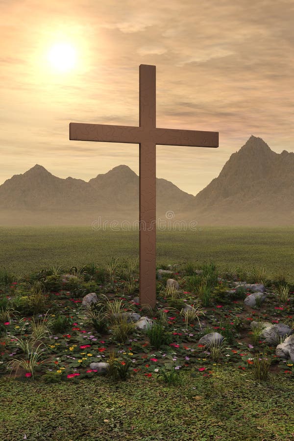 Cross Easter Sunrise Spring Morning Stock Illustration - Illustration ...