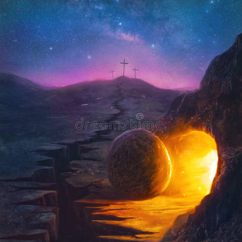 Cross and empty tomb stock photo. Image of stone, good - 66738656