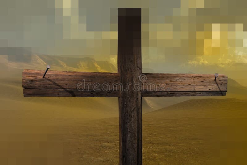 The cross end two nails stock illustration. Illustration of christs ...