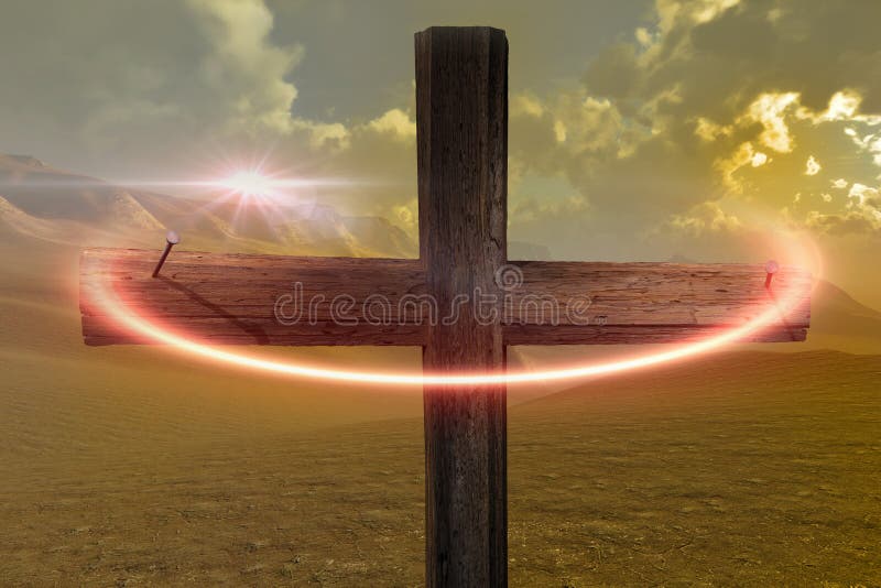 The cross end two nails stock illustration. Illustration of holy - 27798662