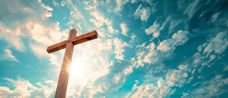 The Cross is Facing the Sky. Stock Image - Image of christ, prayer ...