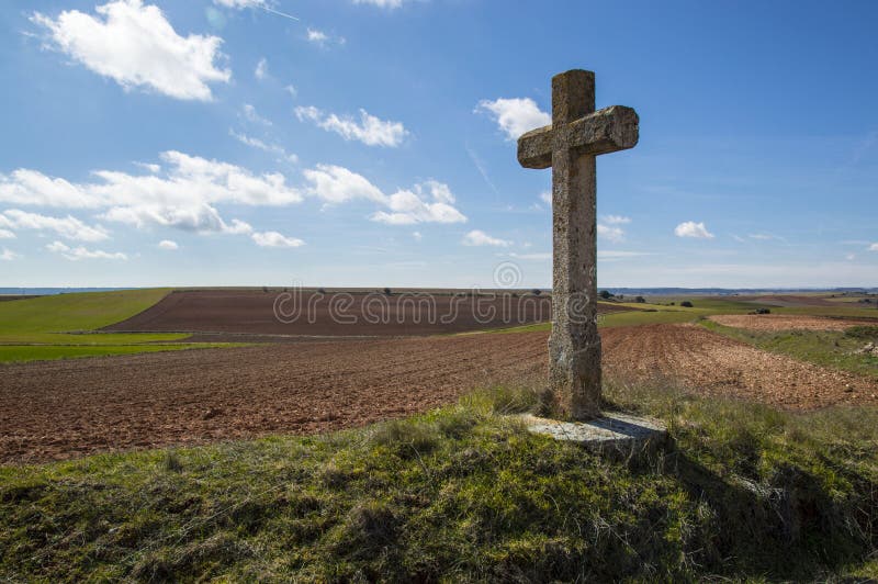The cross in the field stock image. Image of space, crucifix - 25985929
