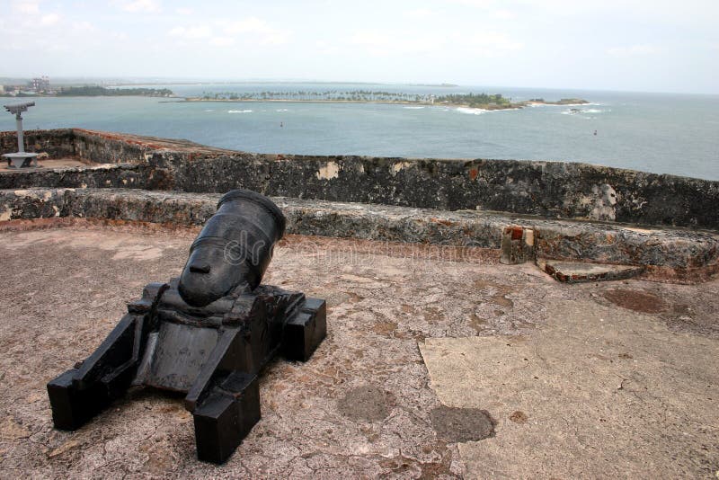 Cross fire at el Morro stock image. Image of conquistadors - 1117723