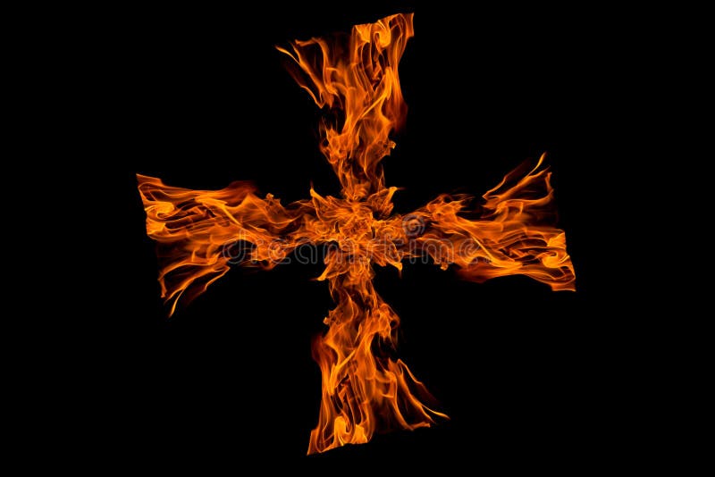 Cross on fire stock photo. Image of bible, calvary, hell - 22529120