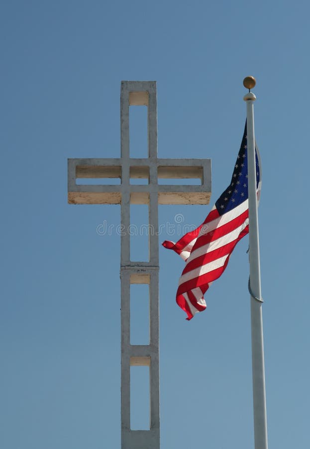 Cross and Flag stock photo. Image of commemorate, cross - 5899282