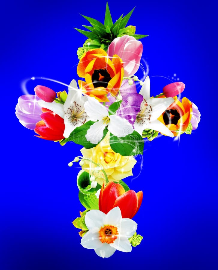 Cross Flower stock vector. Illustration of lily, christian - 16157876