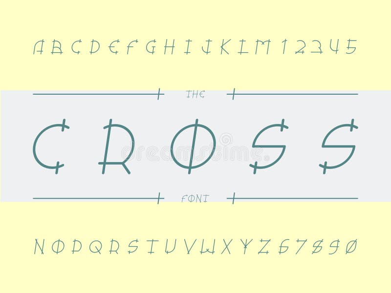 Cross Font. Vector Alphabet Stock Vector - Illustration of isolated ...