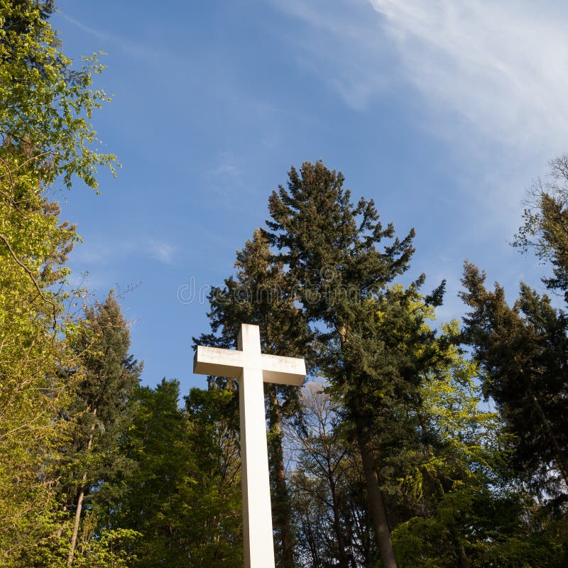 Cross in forest stock photo. Image of pray, forest, cross - 41082166