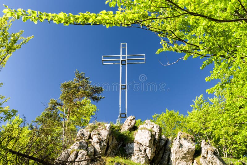Cross on the forest stock image. Image of forest, cross - 96819939