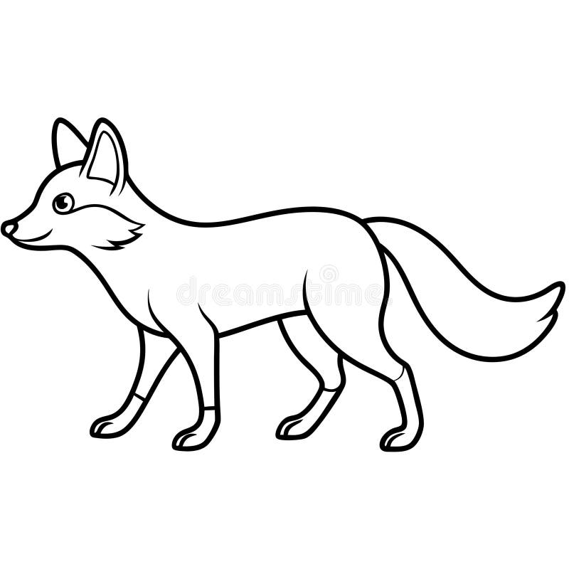 Cross Fox Walks Icon Vector Stock Vector - Illustration of outline ...