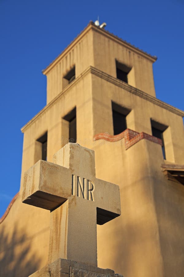 Cross in Front of the Sanctuary of Guadalupe Stock Image - Image of ...