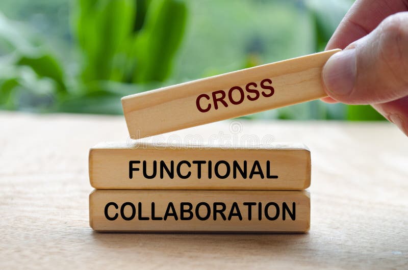 Cross Functional Collaboration Text On Wooden Blocks Business Concept
