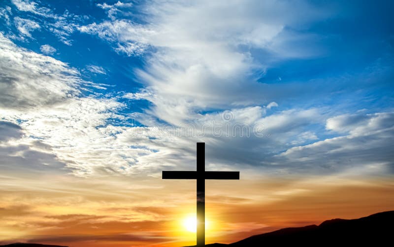 The Cross of God in the Rays of the Sun. Stock Image - Image of dusk ...