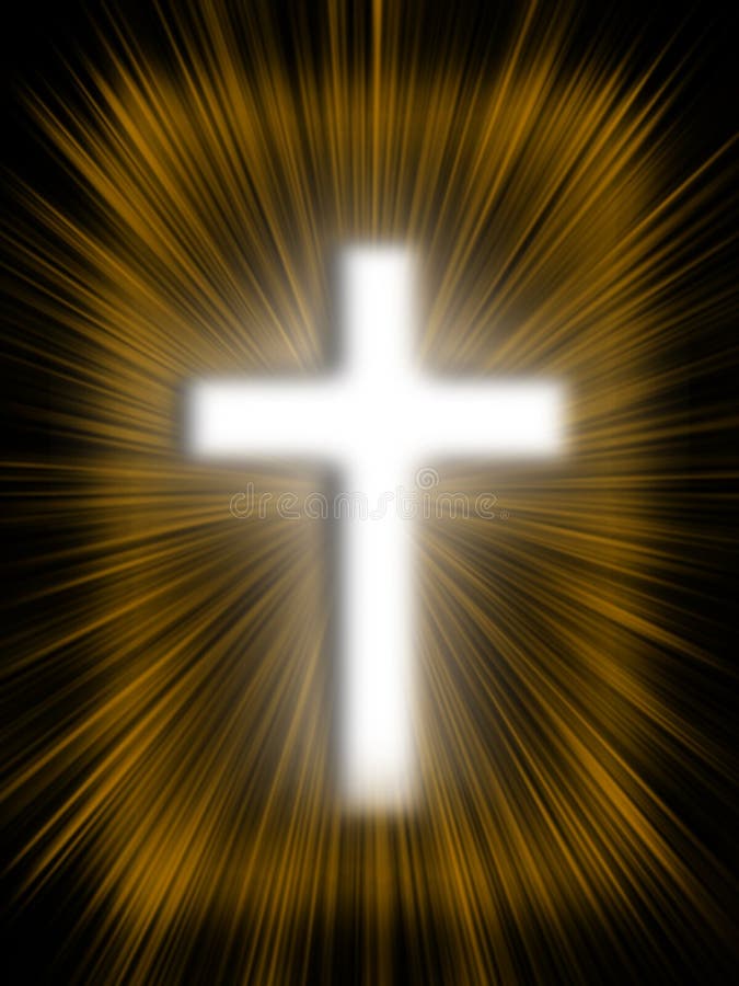 Cross on Open Lighted Bible Stock Illustration - Illustration of prayer ...