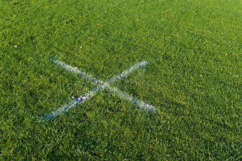 Cross in grass stock photo. Image of cross, chalk, rugby - 23687738