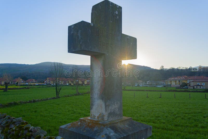 Cross at the graveyard stock photo. Image of pray, structure - 232473532