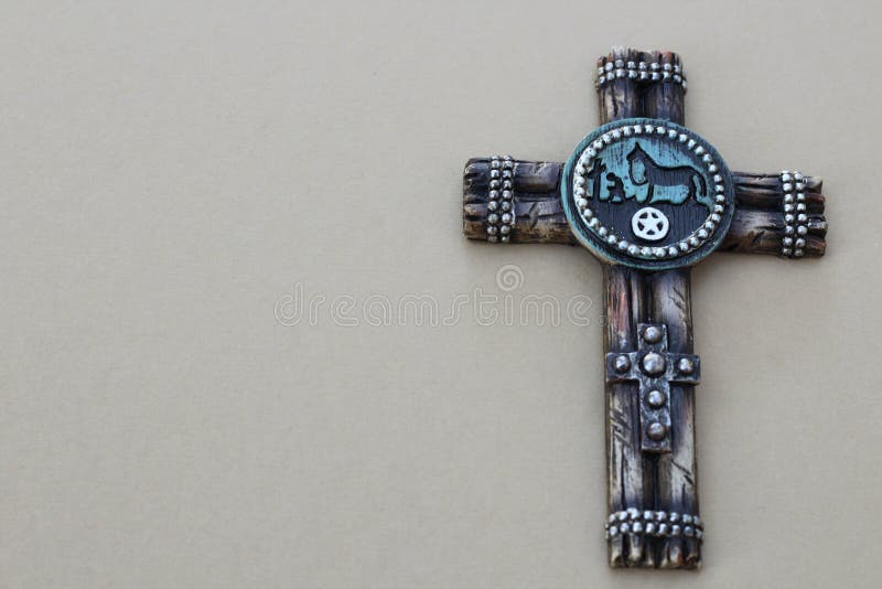 Cross on a grey background stock photo. Image of cross - 145428464