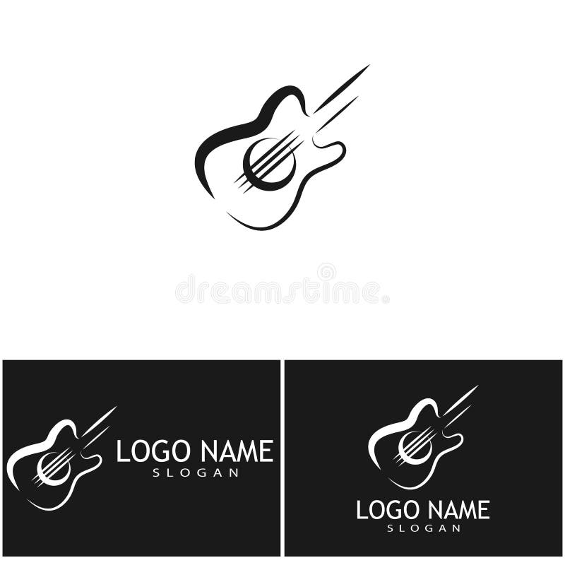 Cross Guitar Music Band Emblem Logo Design Stock Vector - Illustration ...