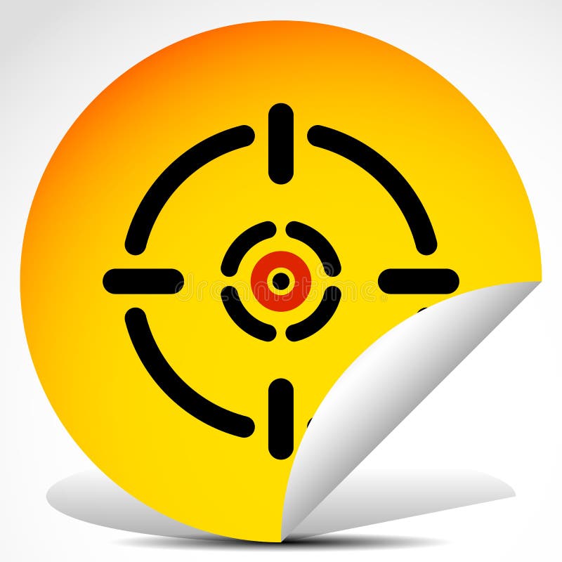 Cross Hair, Target Mark on Peeling Sticker Stock Vector - Illustration ...