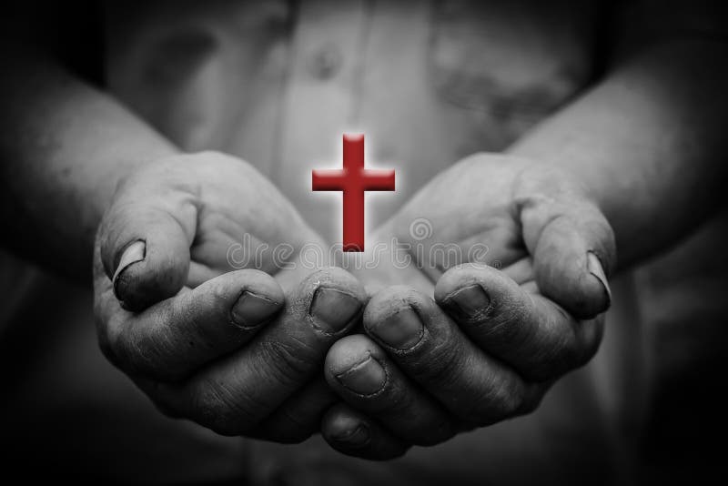 Cross in hand stock photo. Image of believer, closeup - 57335902
