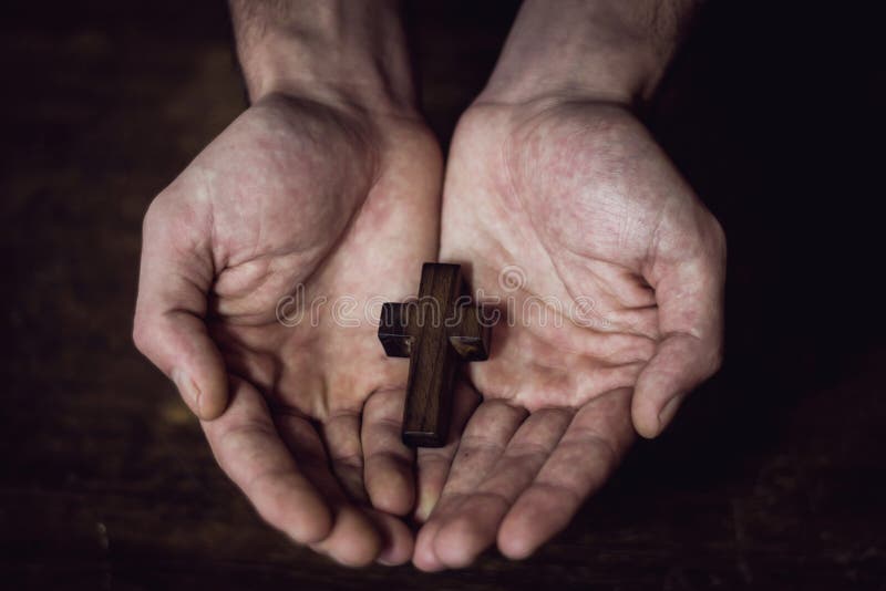 Cross hands stock image. Image of devotee, love, wooden - 47999123