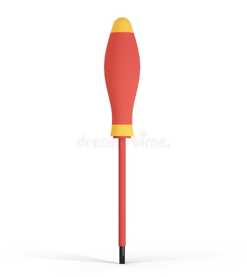 Cross Head Screwdriver with Rubber Handle Isolated on White Background ...