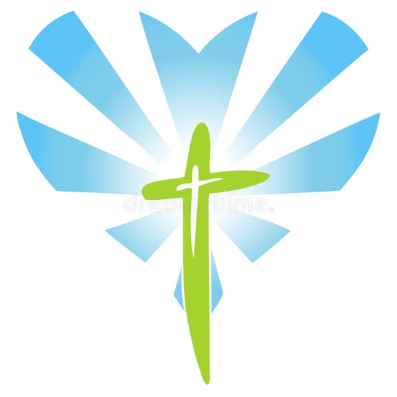 Cross with Heart Shaped Rays of Light Stock Vector - Illustration of ...