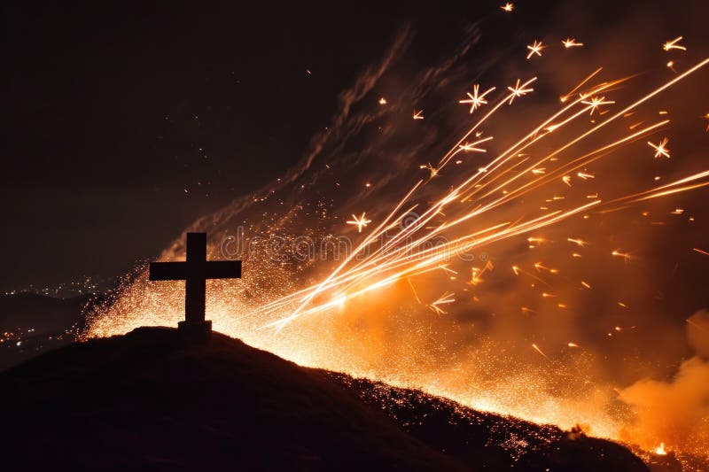 Hilltop Fire Cross Stock Photos - Free & Royalty-Free Stock Photos from ...