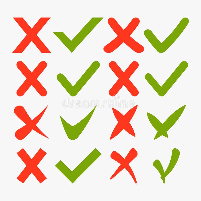 Cross and hook stock vector. Illustration of approval - 81378400