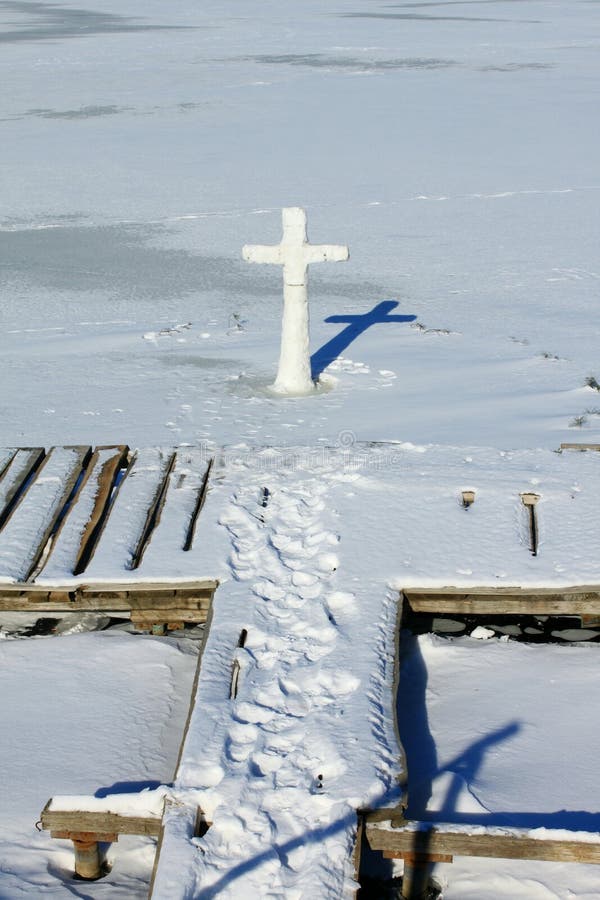 The cross on the ice stock photo. Image of beautiful - 23208318