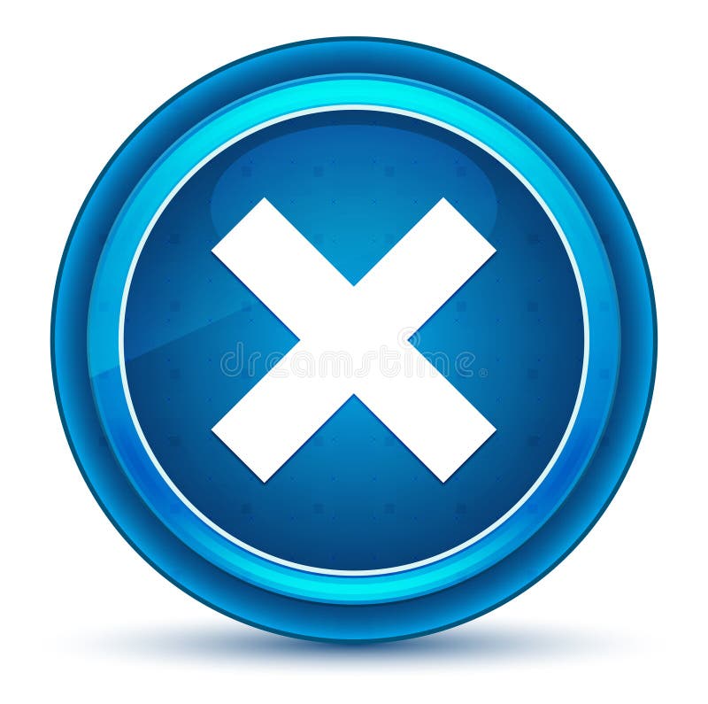 Cross Icon Eyeball Blue Round Button Stock Illustration - Illustration ...