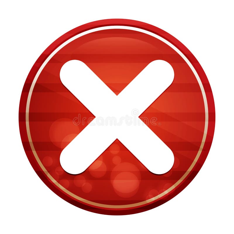 Cross Icon Realistic Diagonal Motion Red Round Button Illustration ...